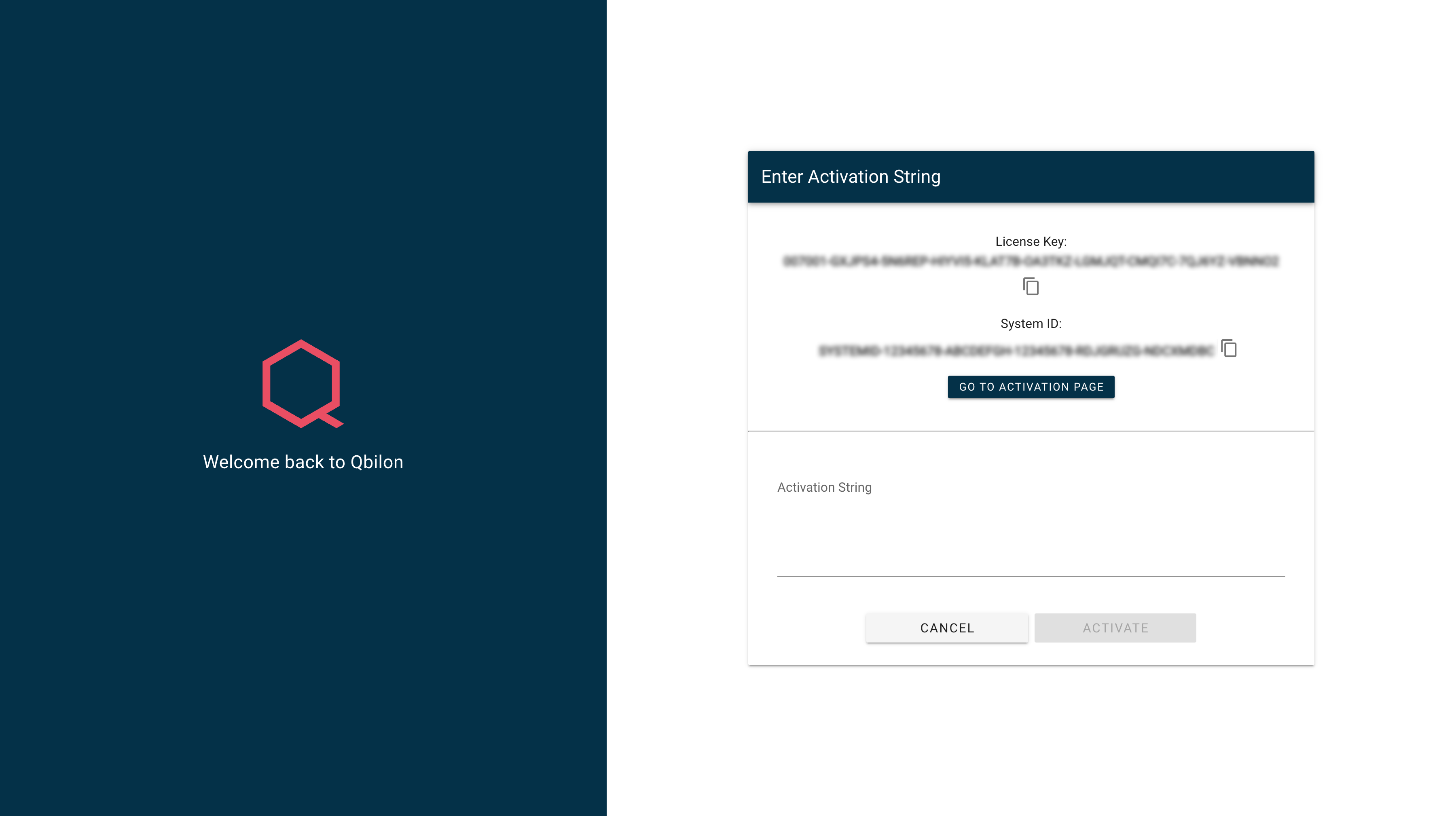 License Activation - Qbilon